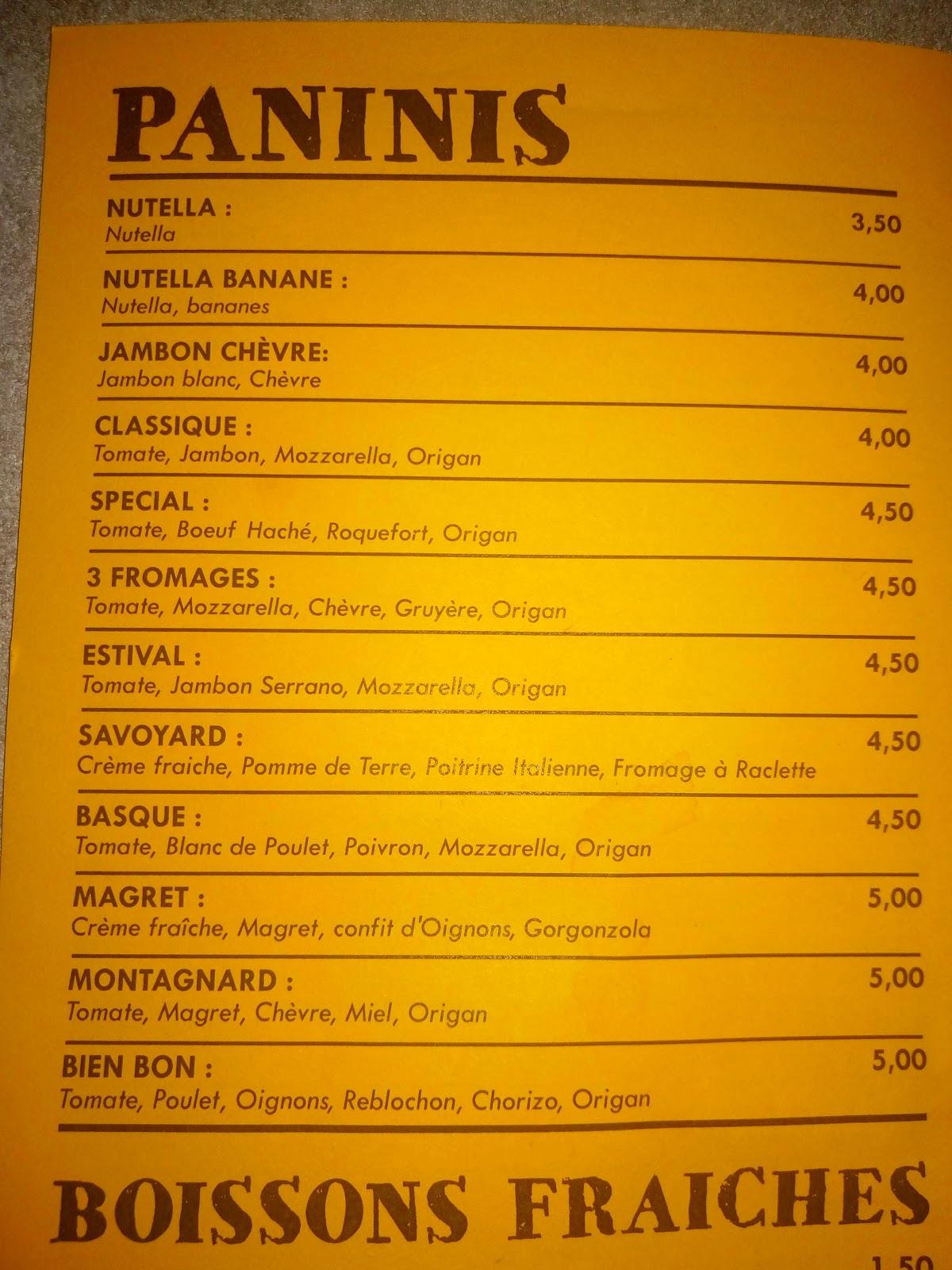Menu at Pizza Pilino restaurant, Sainte-Terre