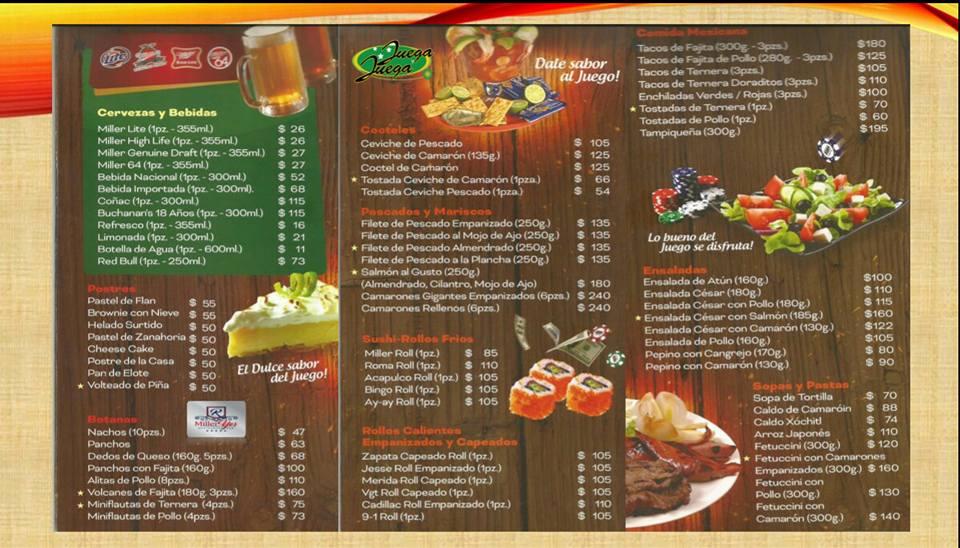 Menu at Restaurant 'Miller Yes', Mexico