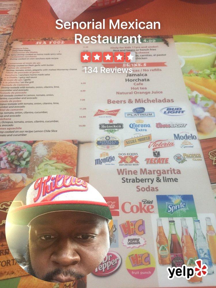 Menu at Senorial Mexican Restaurant, Banning