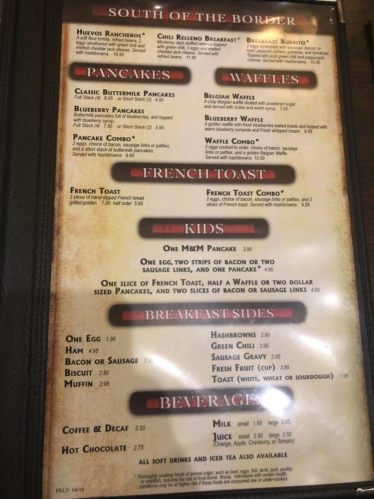 Menu at FireRock Steakhouse, Las Vegas, Centennial Center Blvd