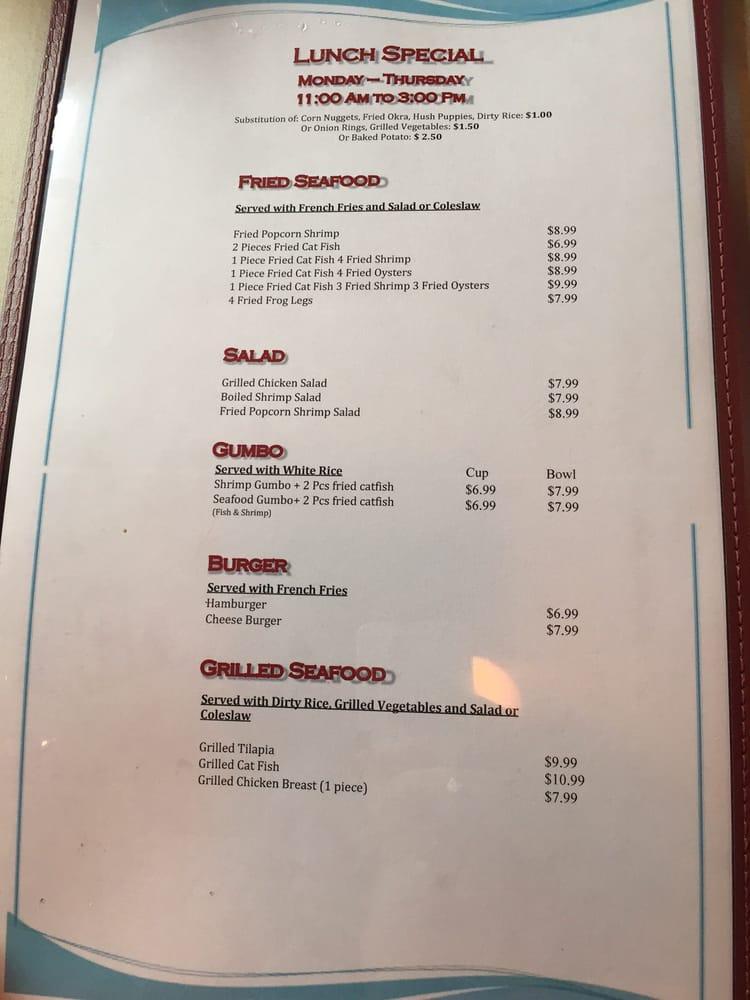 Menu at Sam's Seafood and Steak steakhouse, Cypress