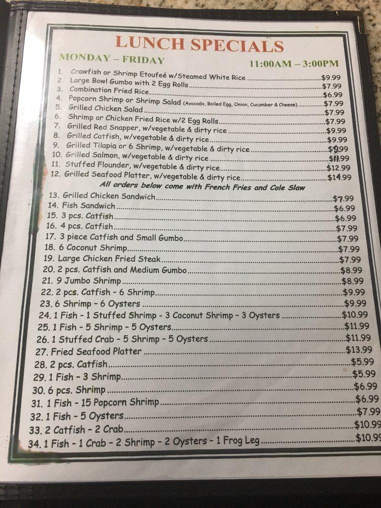 Menu at Texas Cajun Cafe, Big Spring