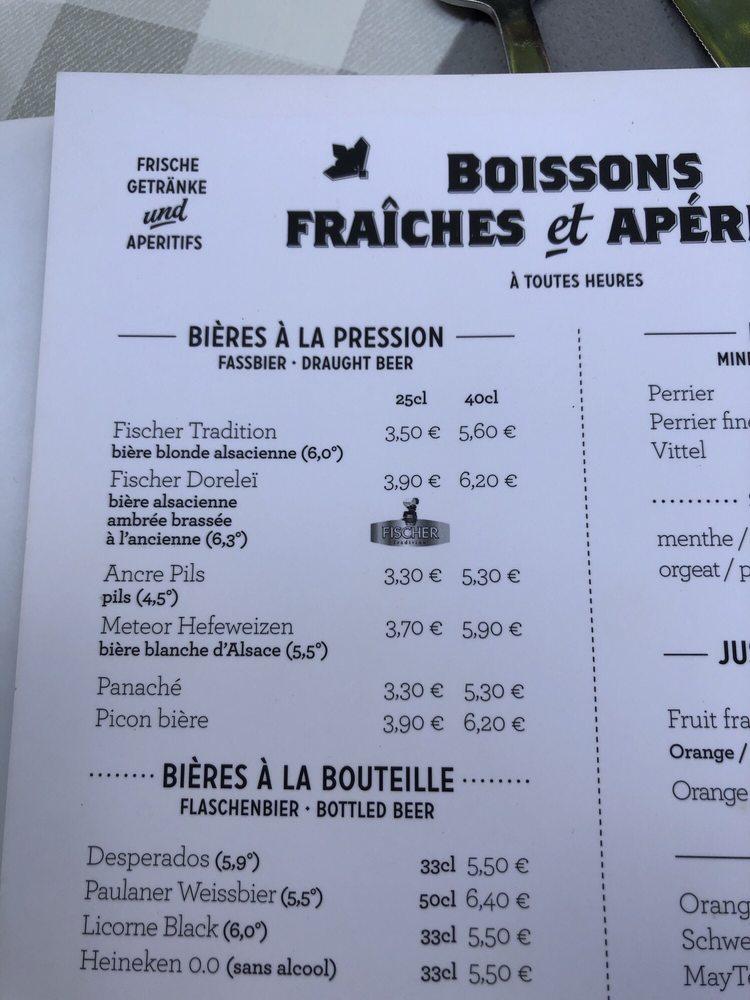 Menu at Clothes Line restaurant, Strasbourg