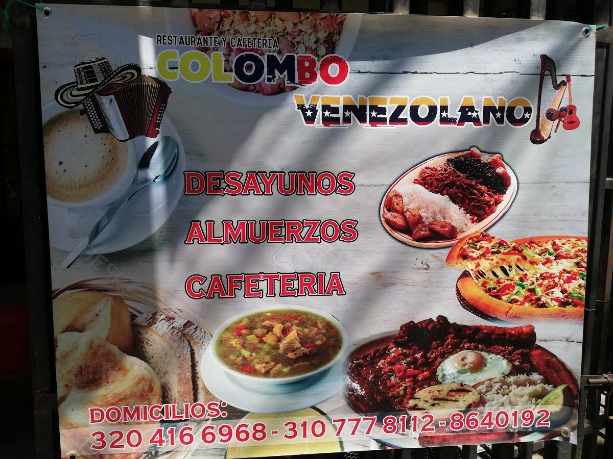 Menu at Colombo venezolano restaurant, Neiva