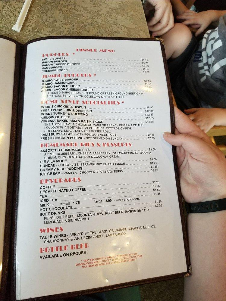 Menu at Dobb's Country Kitchen restaurant, Hallstead