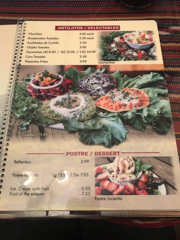 Menu at El Lucerito restaurant, San Rafael