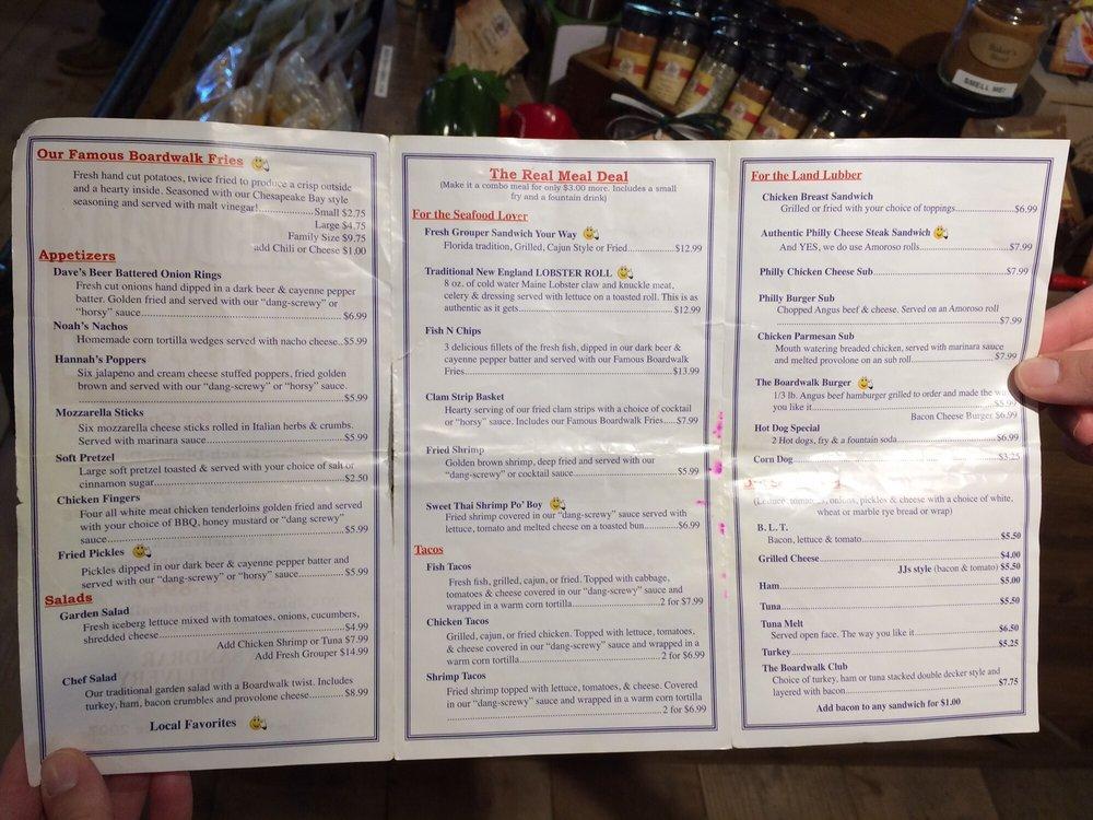 Menu at The Boardwalk Grill restaurant, Madeira Beach, 204 johns pass ...