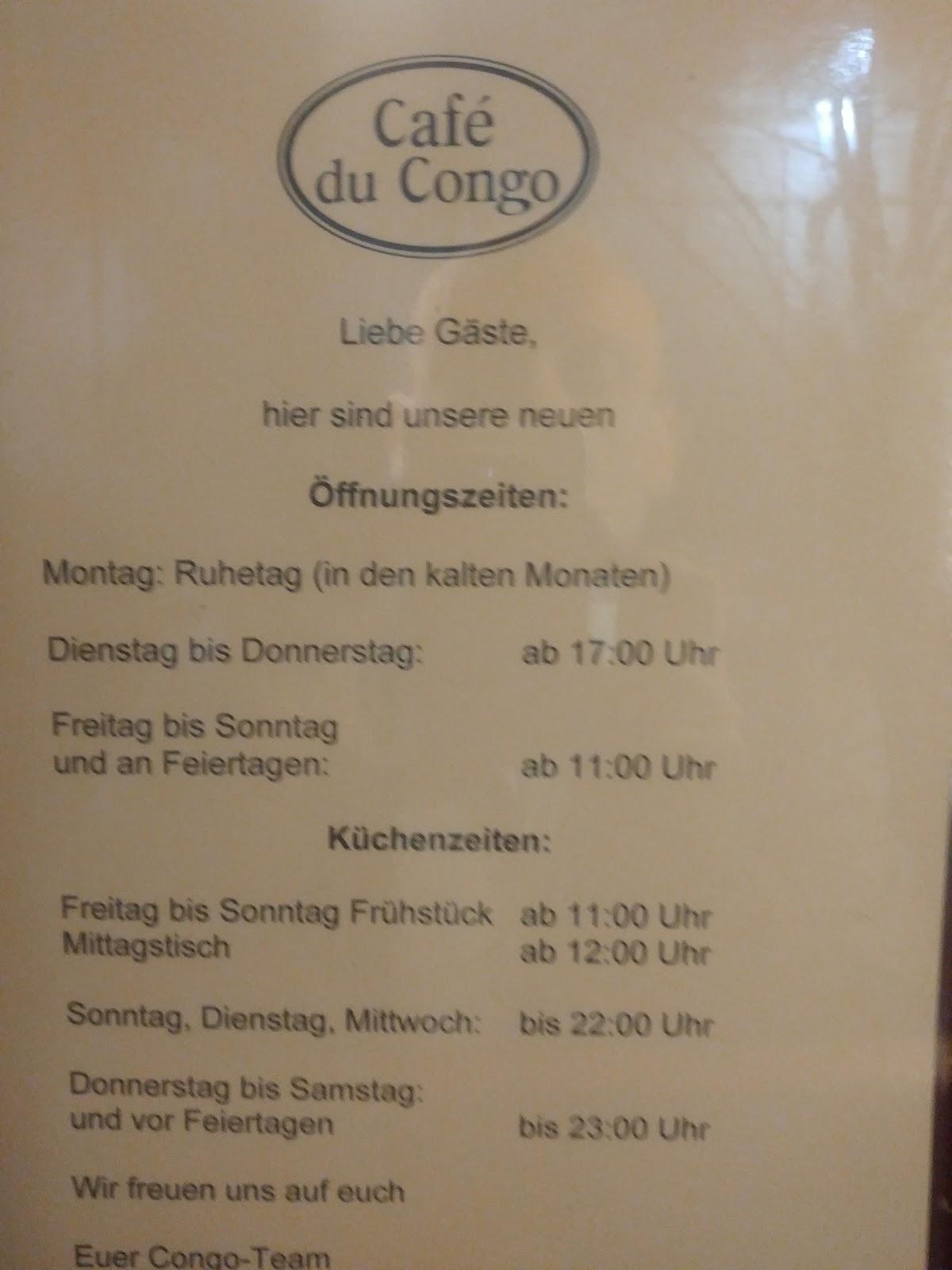 Speisekarte von Café du Congo pub & Bar, Wuppertal