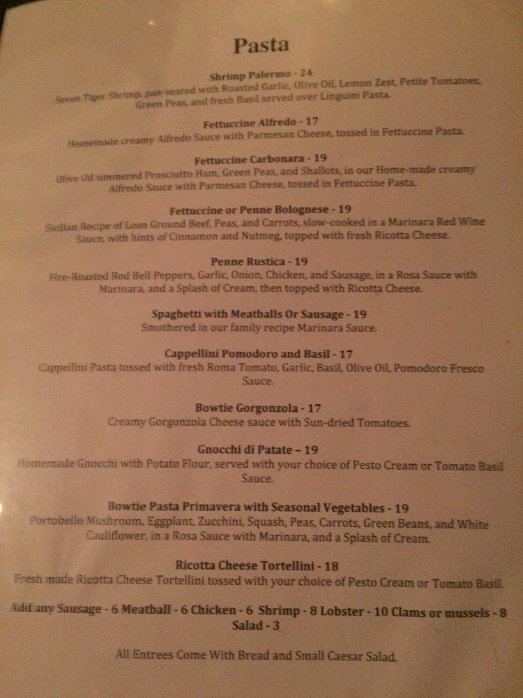 Menu at Odyssey Italian Restaurant, Denver, 603 E 6th Ave
