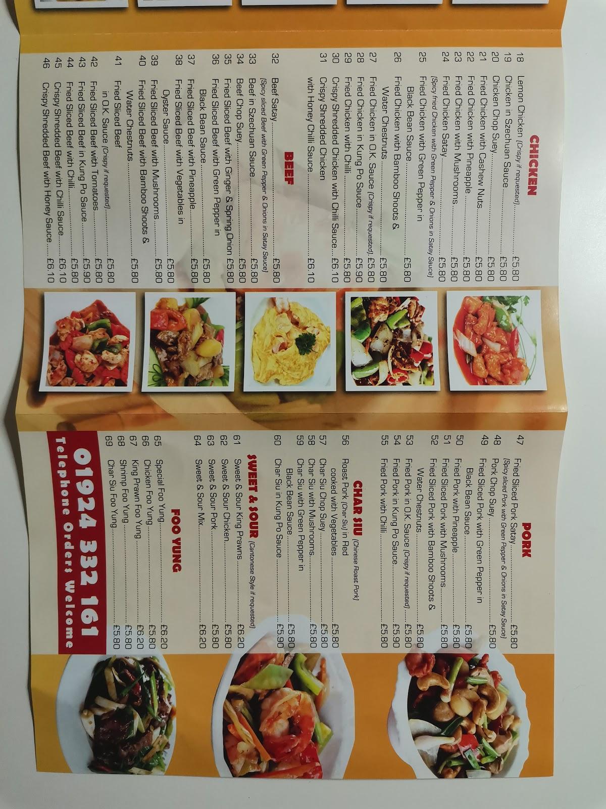 Menu at Golden Phoenix fast food, Wakefield, 1 Plumpton Pl