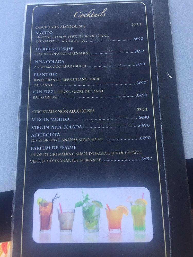 Menu at Le Grand Comptoir de Paris cafe, Marseille