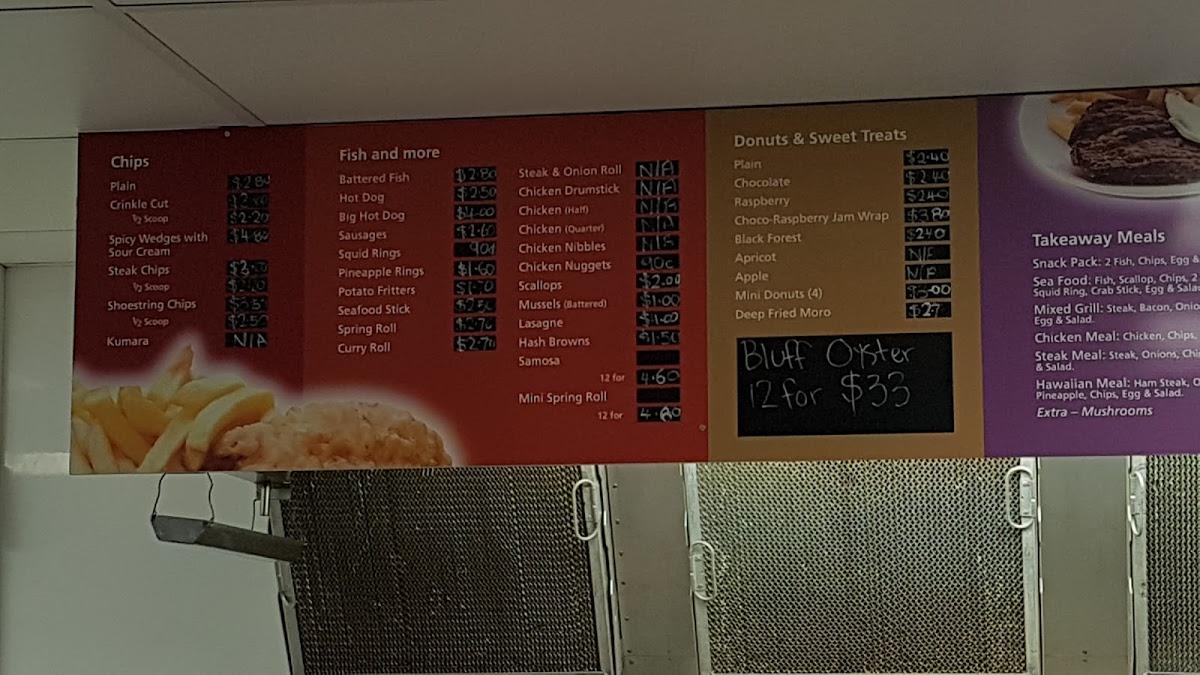 Menu at Lilybrook Burger Bar, Rangiora
