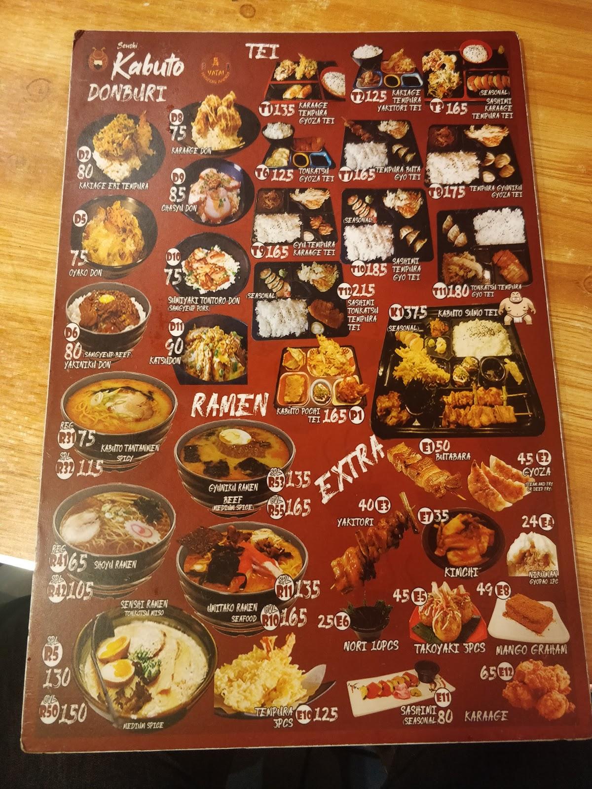 Menu at Senshi Kabuto - Shaw Blvd restaurant, Mandaluyong