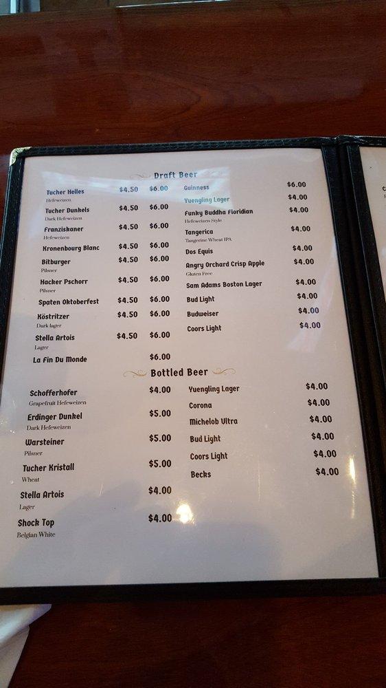 Menu at Wunderbar German Kitchen & Biergarten, Davie, Volunteer Rd