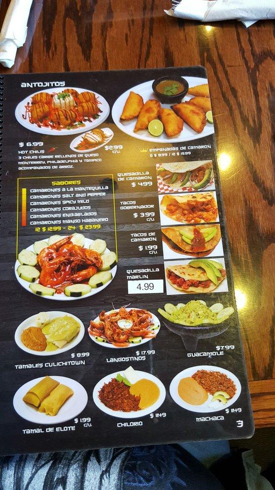 Menu at Culichi Town restaurant, Modesto