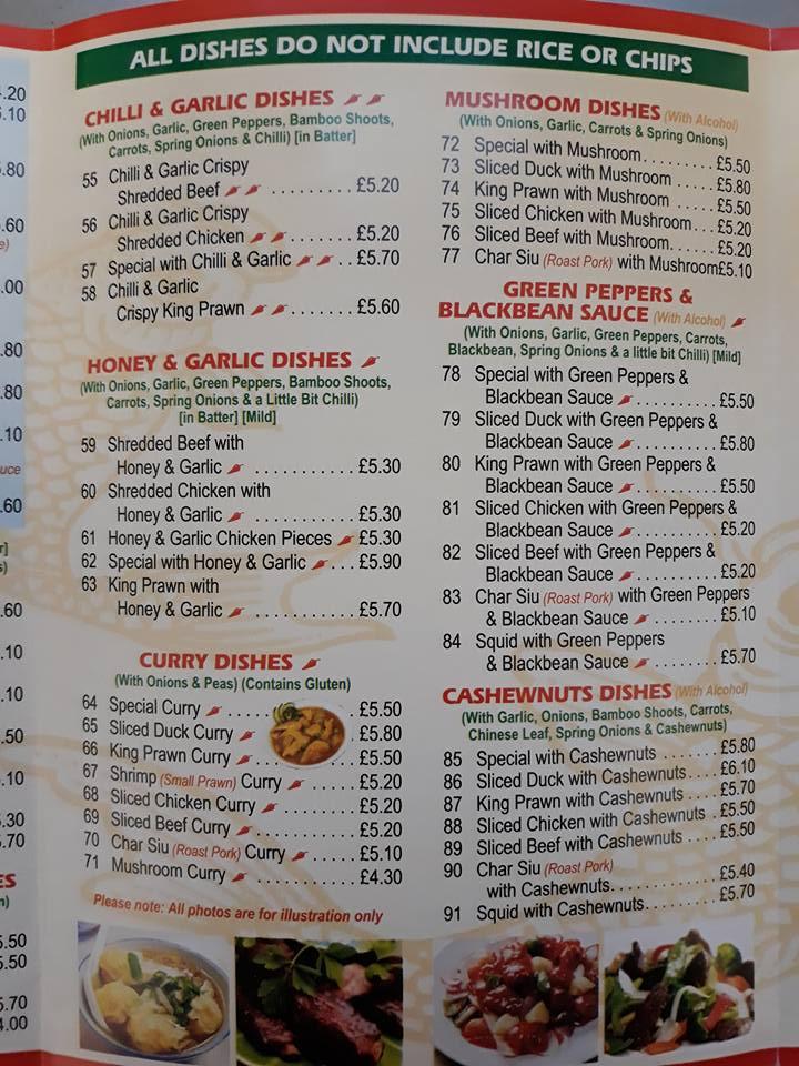Menu at Happy House restaurant, Penmaenmawr