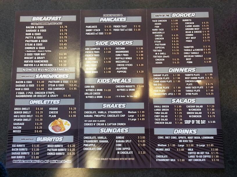 Menu at Hot Off The Grill restaurant, Seal Beach, Seal Beach Blvd
