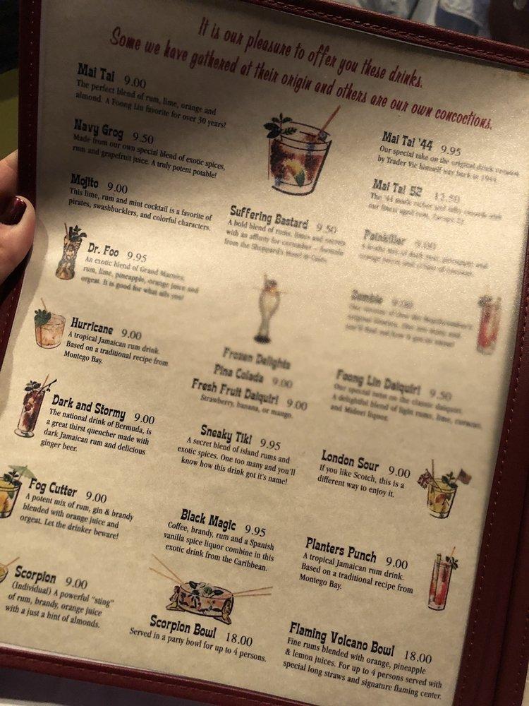 Menu at House of Foong Lin restaurant, Bethesda