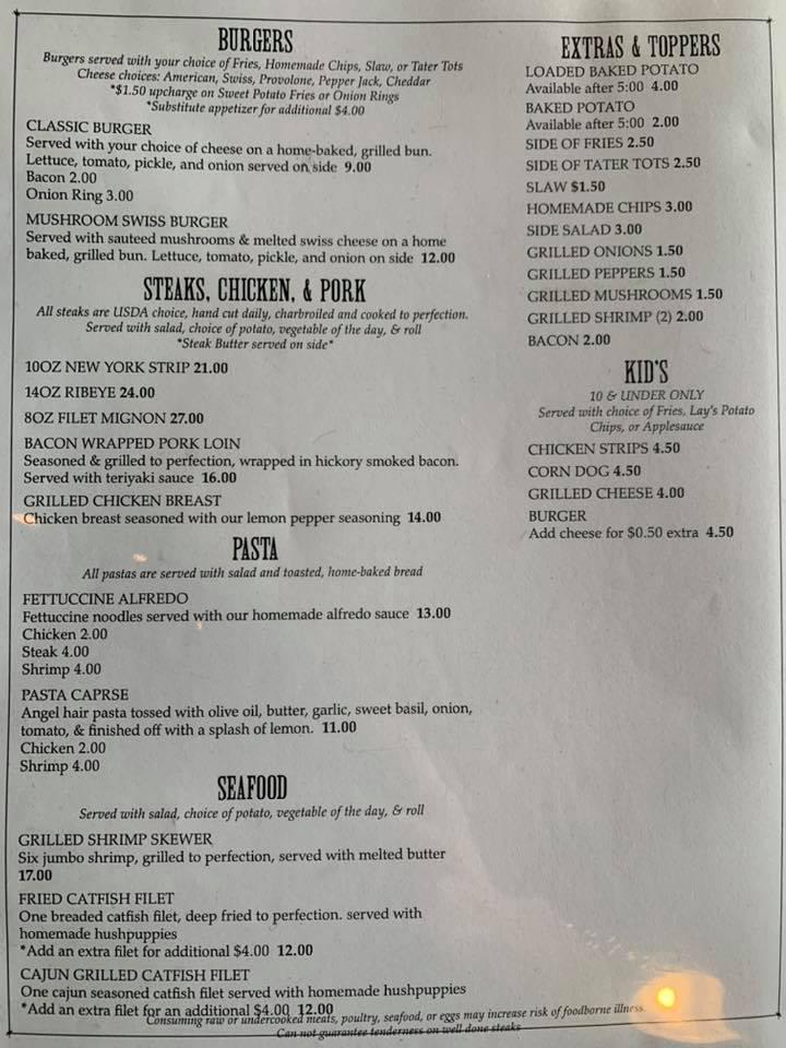 Menu at Krooked Moon Distillery pub & bar, Owensville