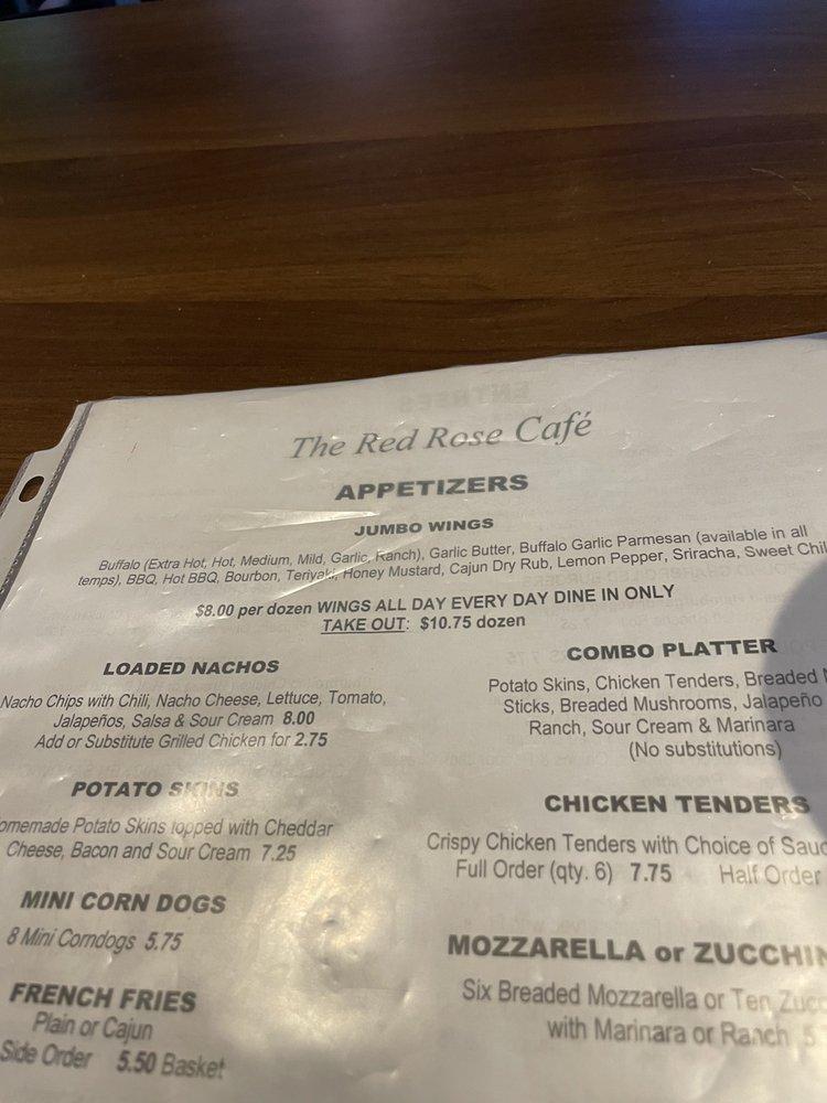 Menu at The Red Rose Cafe, Lakewood