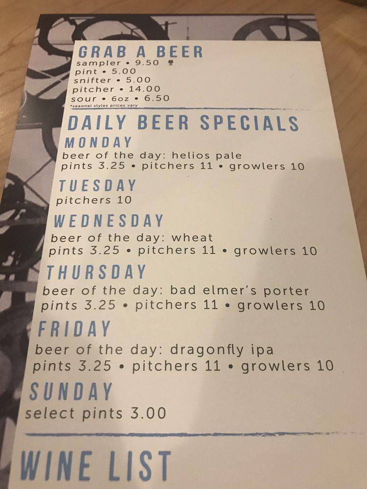 Menu at Upland Columbus Pump House pizzeria, Columbus