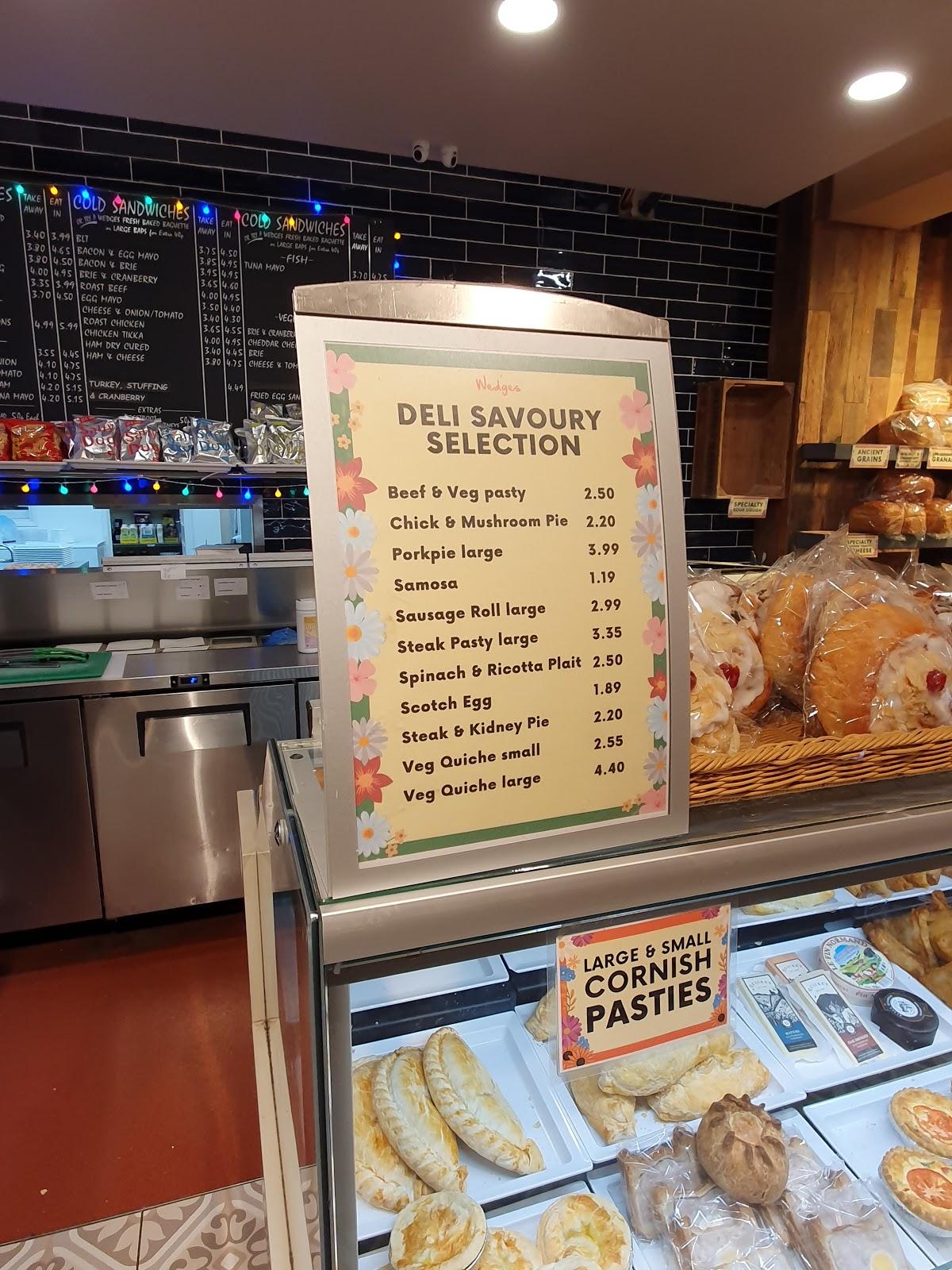 Menu at Wedges Bakery, Solihull, 387 Warwick Rd