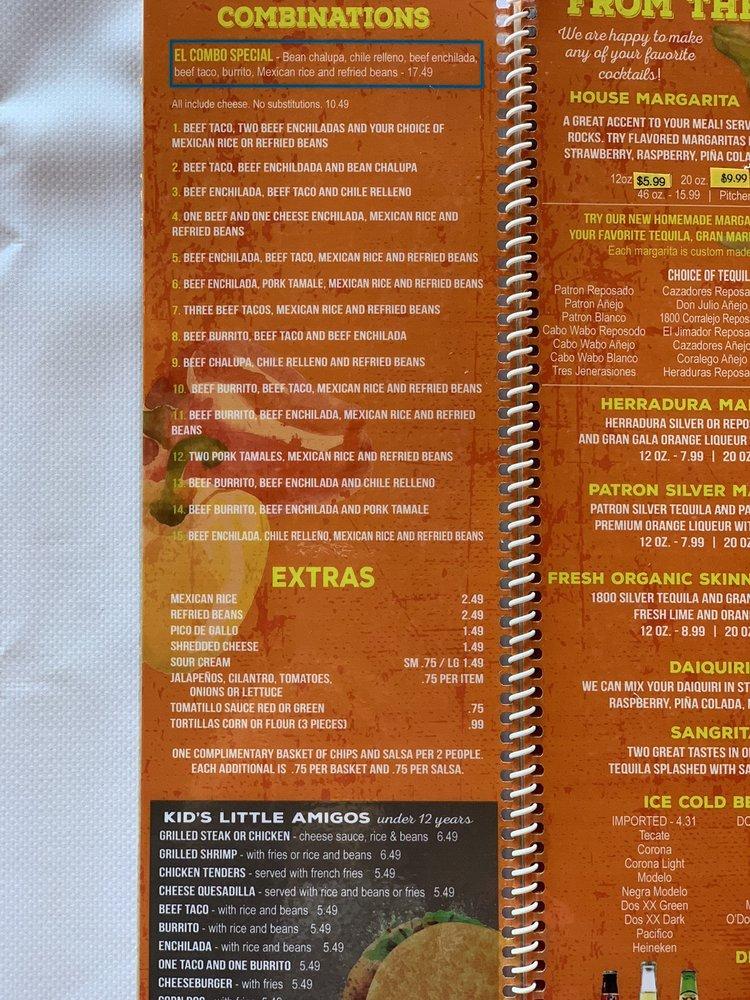 Menu at El Rancho Mexican Restaurant, Gaylord