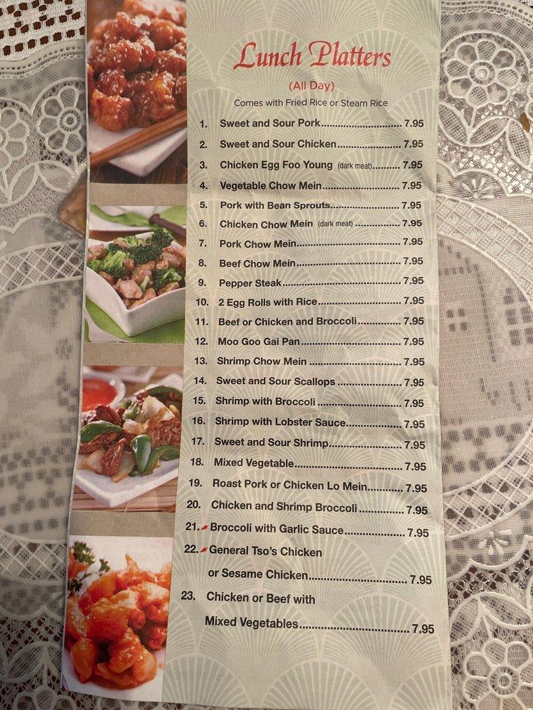 Menu at Nam Fong restaurant, Bradenton