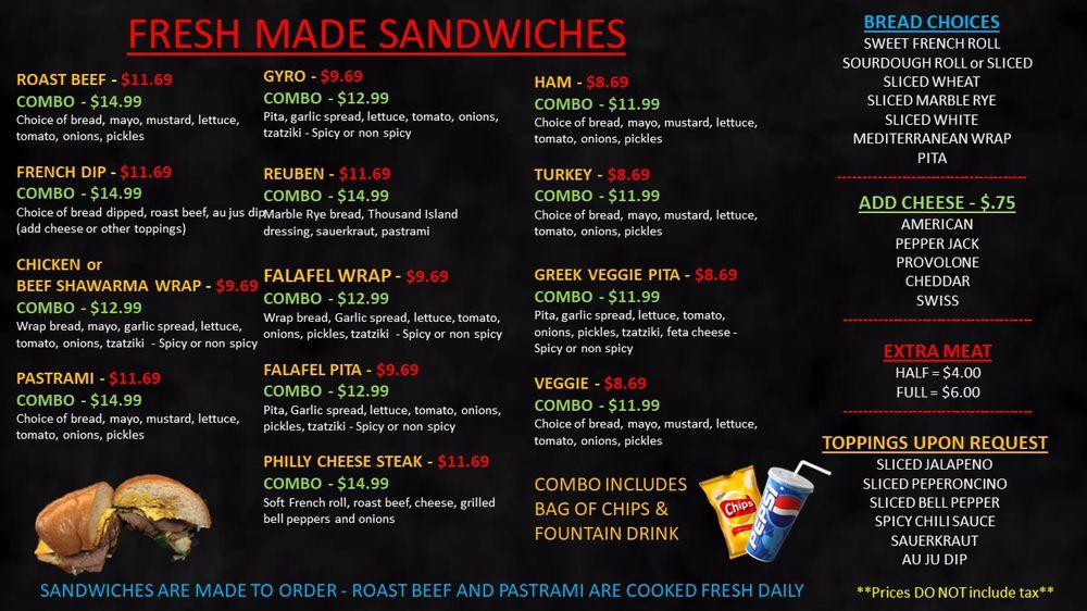 Menu at BIG H DELI restaurant, Fairfield