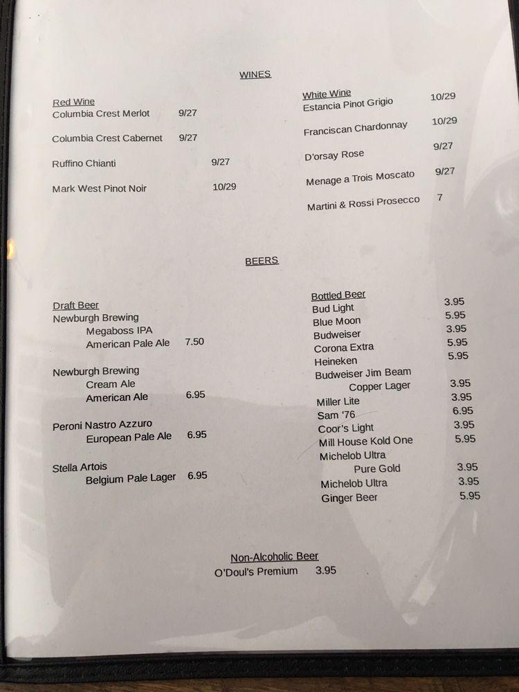 Menu at Jace & Bailey's Italian Kitchen restaurant, Pine Bush