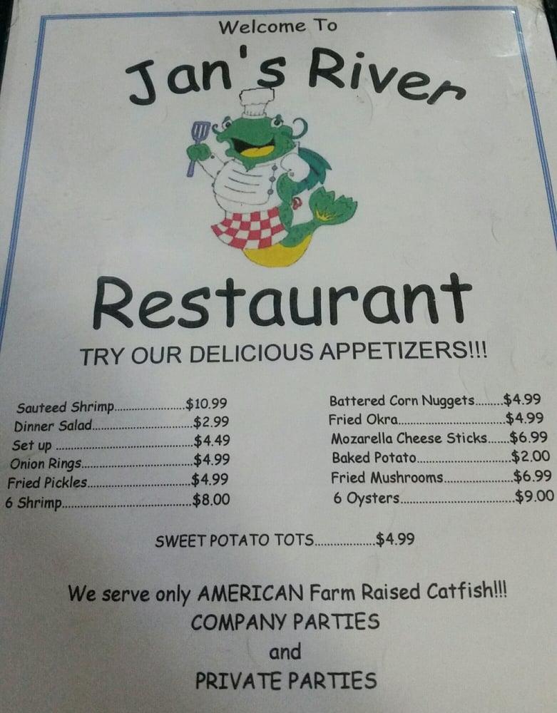 Menu at Jan's River Restaurant, Shreveport, W 70th St