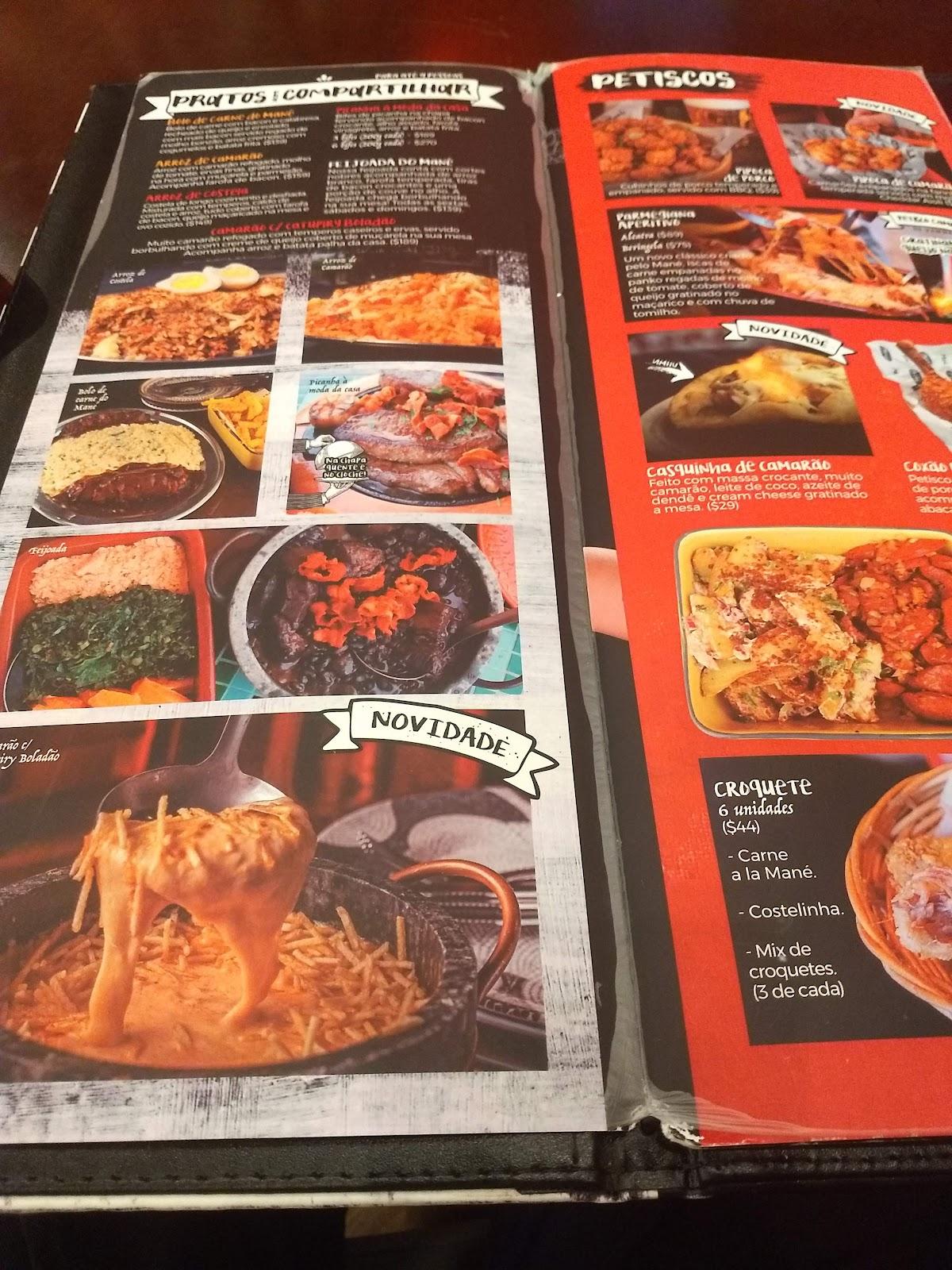 Menu at Mané Volta Redonda pub & bar, Volta Redonda