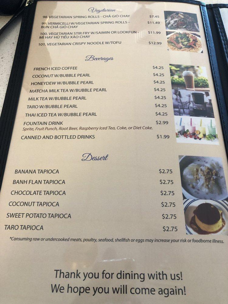 Menu at Pho H&H Vietnamese & Japanese Restaurant, Kapolei