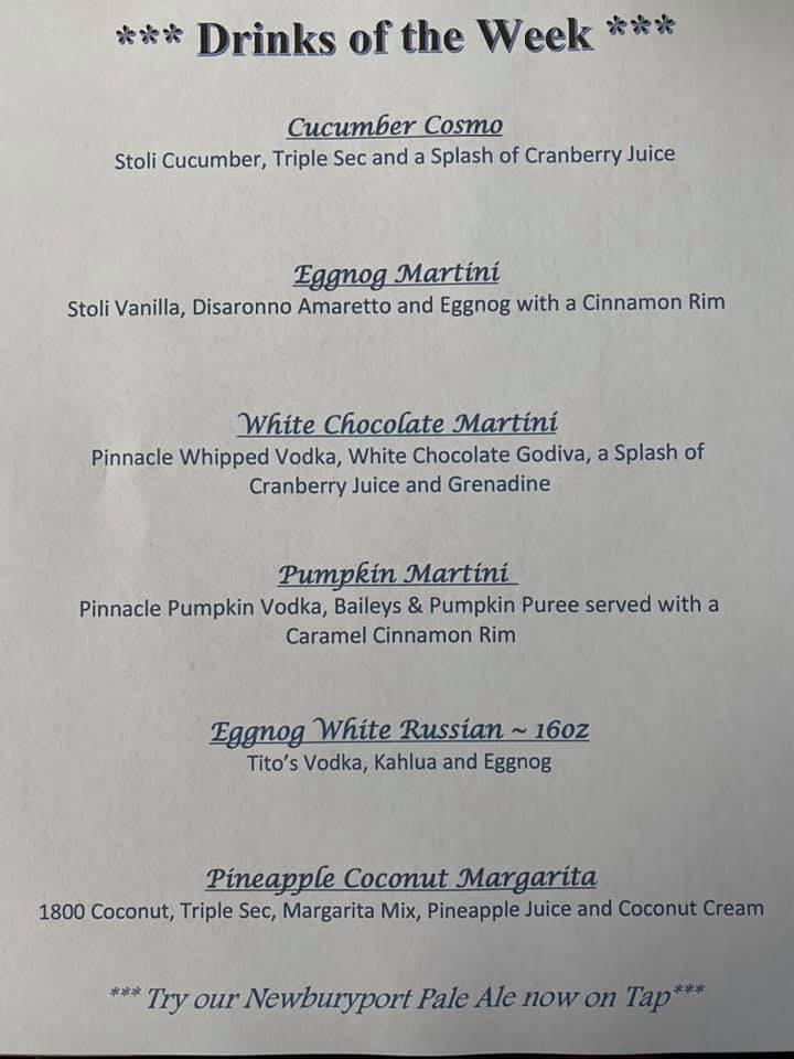 Menu at Rae Rocks Bar & Grill, Methuen
