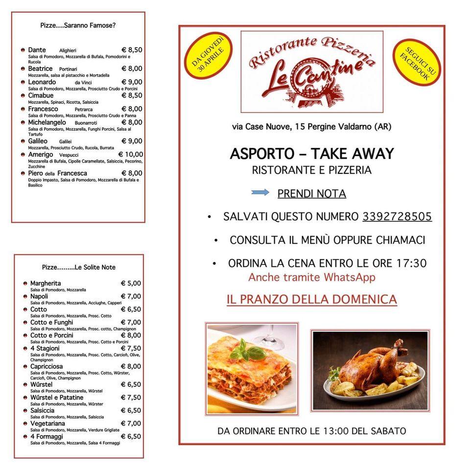 Menu da Ristorante Le Cantine, Pergine Valdarno