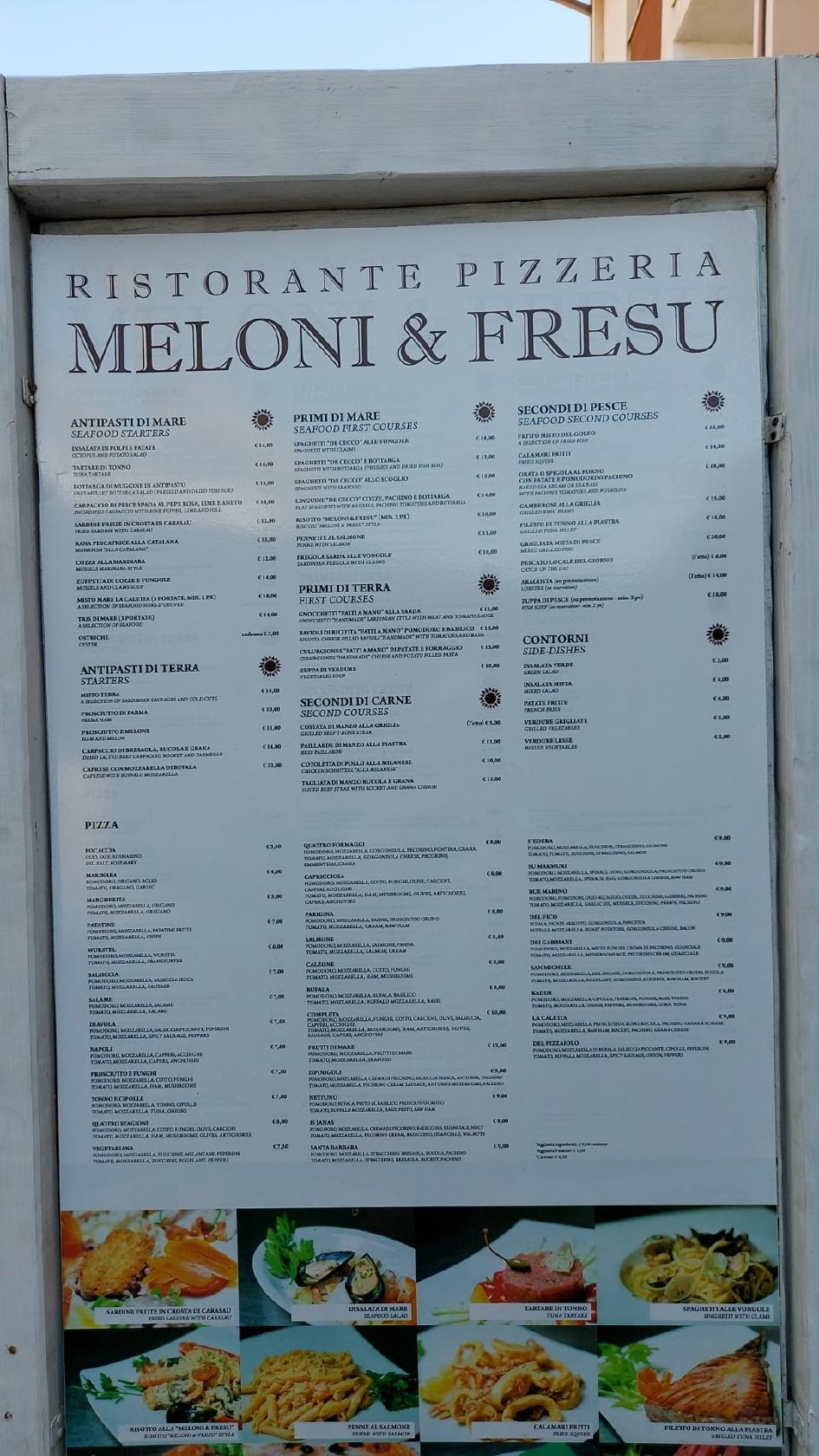 Menu da Ristorante Meloni & Fresu, La Caletta