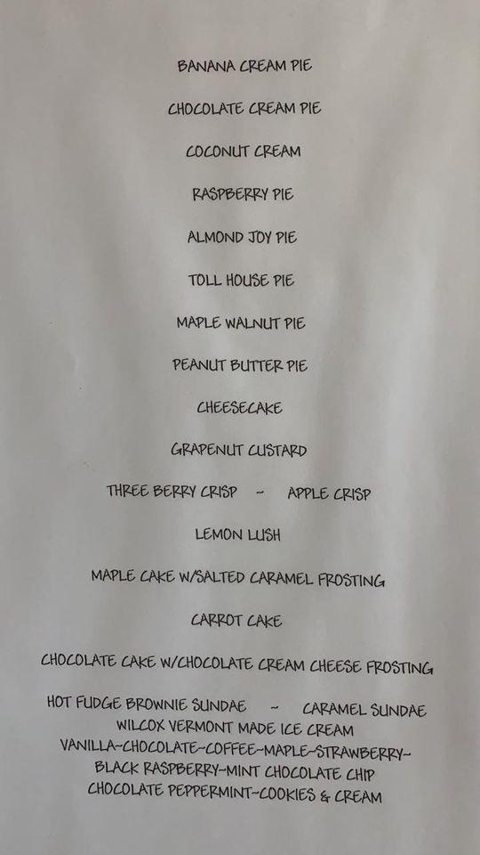 Menu at Wheel Inn restaurant, Benson