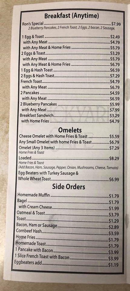 Menu at The Brickyard Cafe, Farmington, 165 Wilton Rd