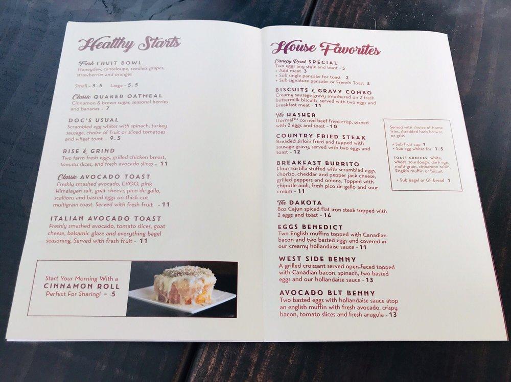Menu at Canopy Road Cafe Jacksonville- 210, Saint Johns