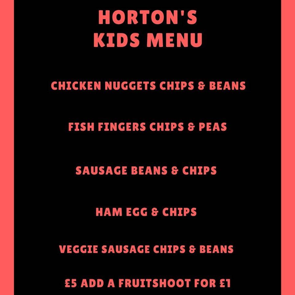 Menu at Horton's Lounge cafe, Newport