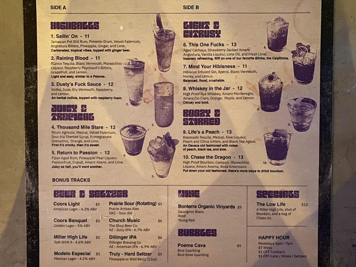 Menu at So Far So Good pub & bar, Phoenix