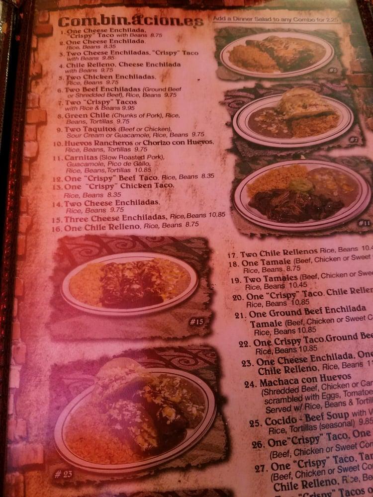 Menu at Super Mex restaurant, Irvine