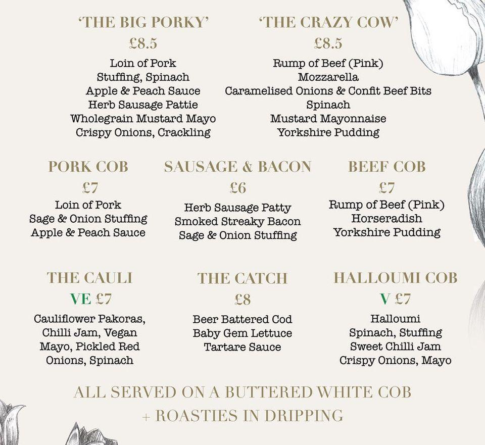 Menu at The Coopers Arms pub & bar, Derby