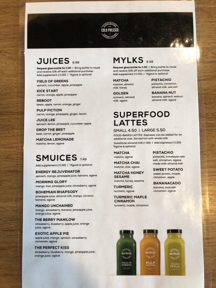 Menu at Town Center Cold Pressed - Norfolk Downtown pub & bar, Norfolk ...