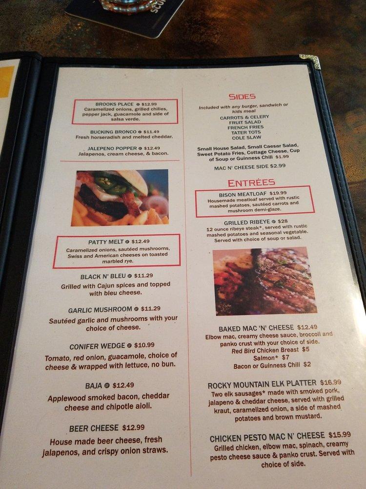 Menu at Brooks Place Tavern pub & bar, Conifer