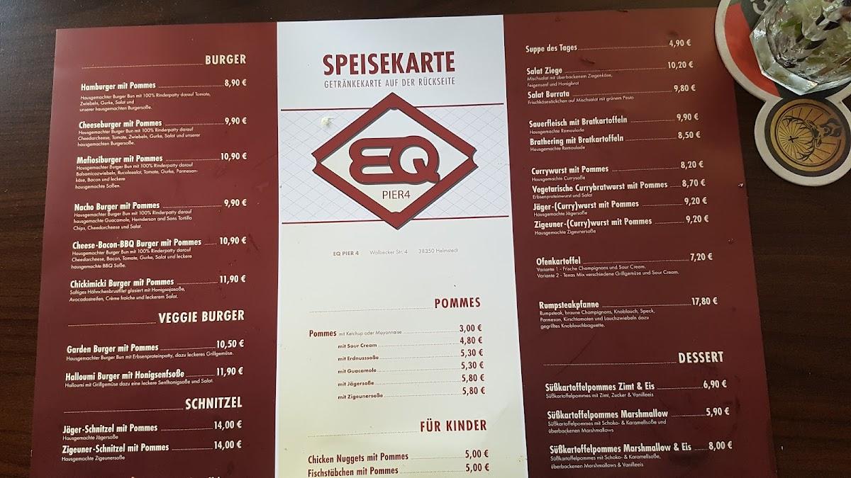 Speisekarte von EQ pub & Bar, Helmstedt