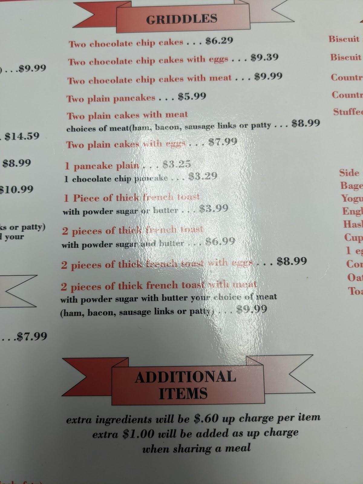 Menu at HB Cafe, Hartland, 600 Hartbrook Dr
