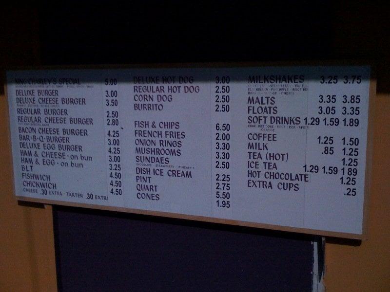 Menu at King Charley's Drive-In restaurant, Snohomish
