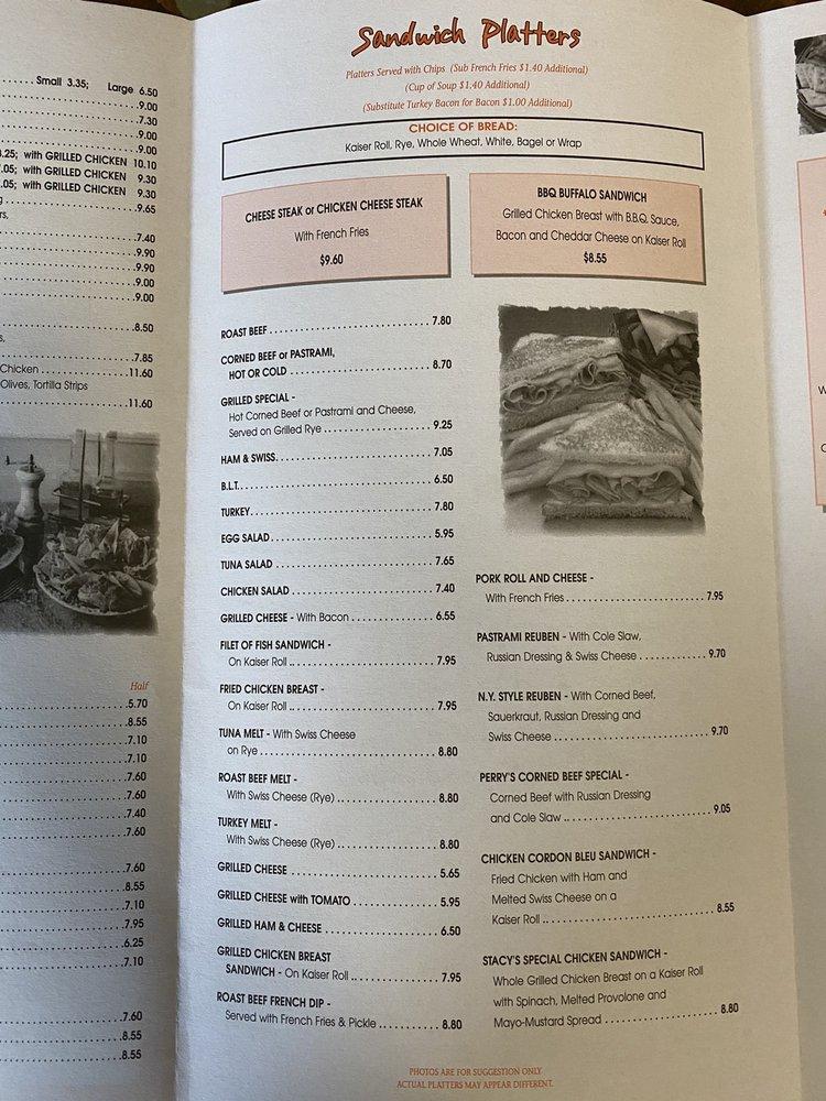 Menu at Perry's Cafe & Deli, Atlantic City