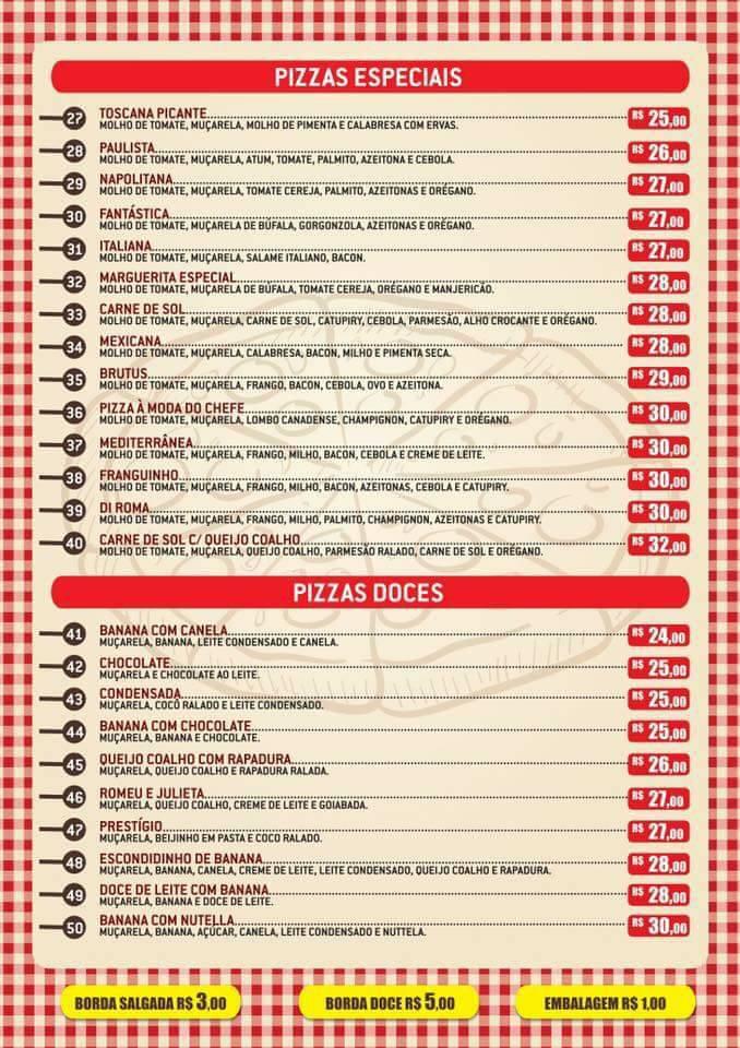 Menu at Quiosque Da Pizza restaurant, Ceilândia